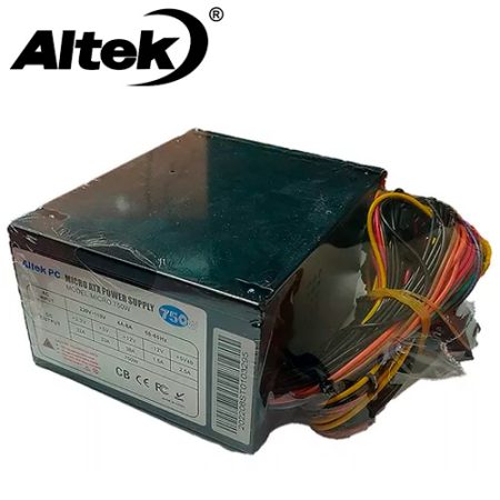 MINI FUENTE DE PODER SLIM ATX ALTEK 750W CONECTORES SATA/IDE 38A - Ecuacomp