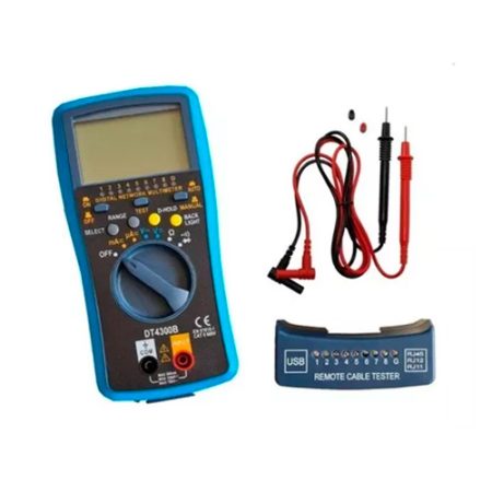 MULTIMETRO DIGITAL CON LAN TESTER PARA MULTI REDES USB RJ45/RJ11 - Ecuacomp