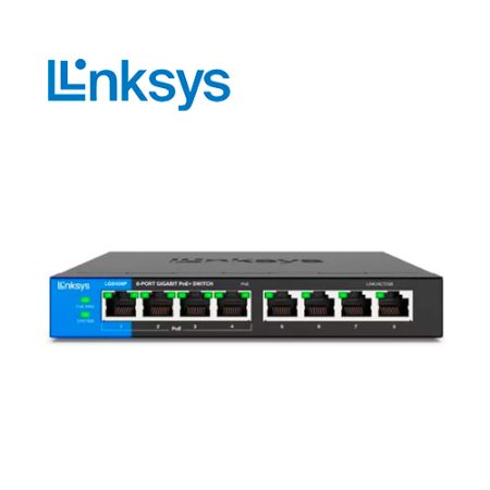 SWITCH LINKSYS LGS108P DE 8 PUERTOS GIGABIT 10/100/1000 CON 4 PUERTOS ...